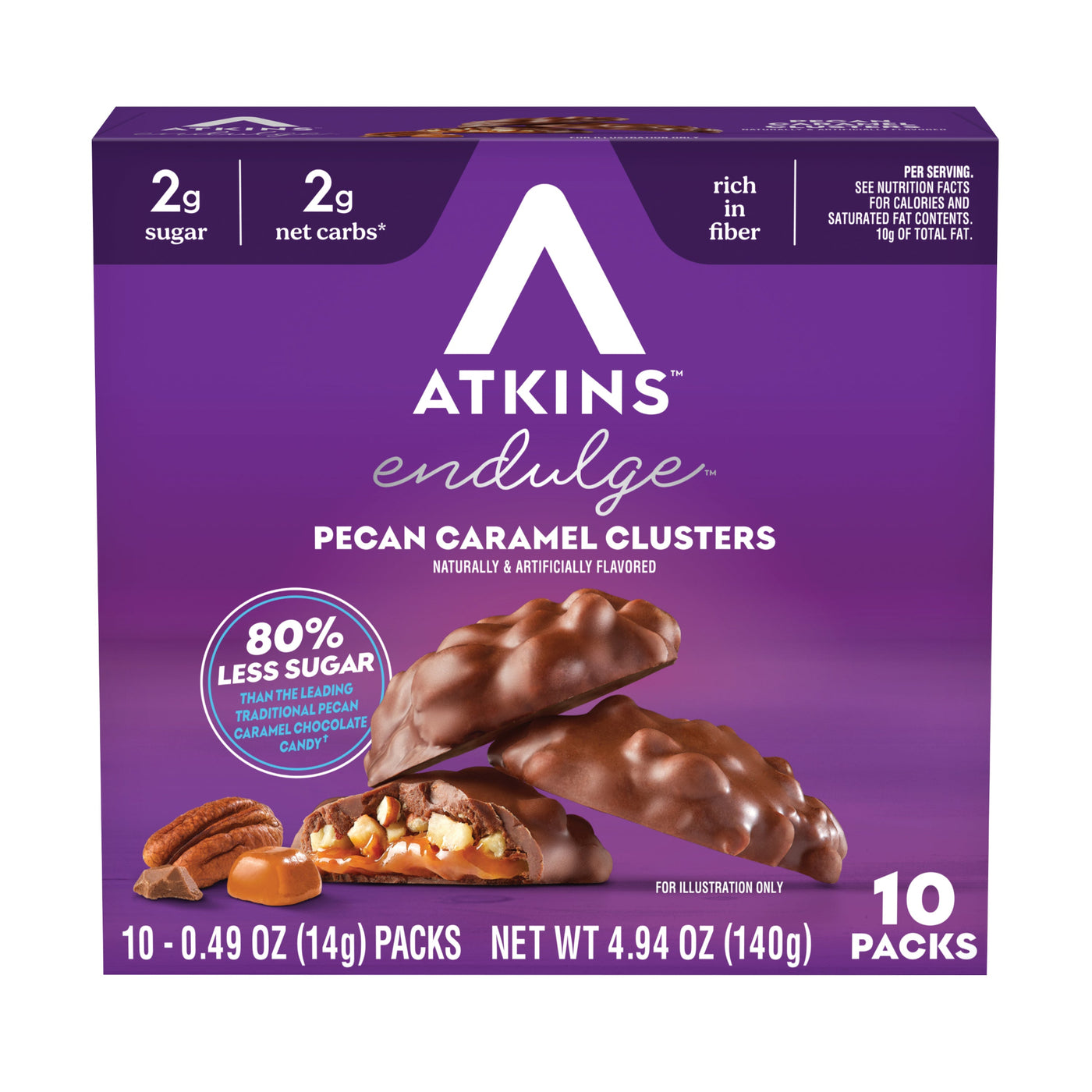 Endulge Low Carb Candy – Pecan Caramel Clusters – Atkins Online Store