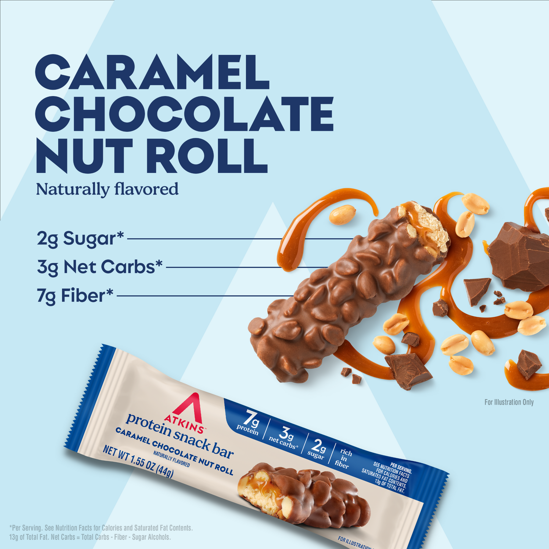 Caramel Chocolate Nut Roll Low Carb Bar – Atkins Online Store