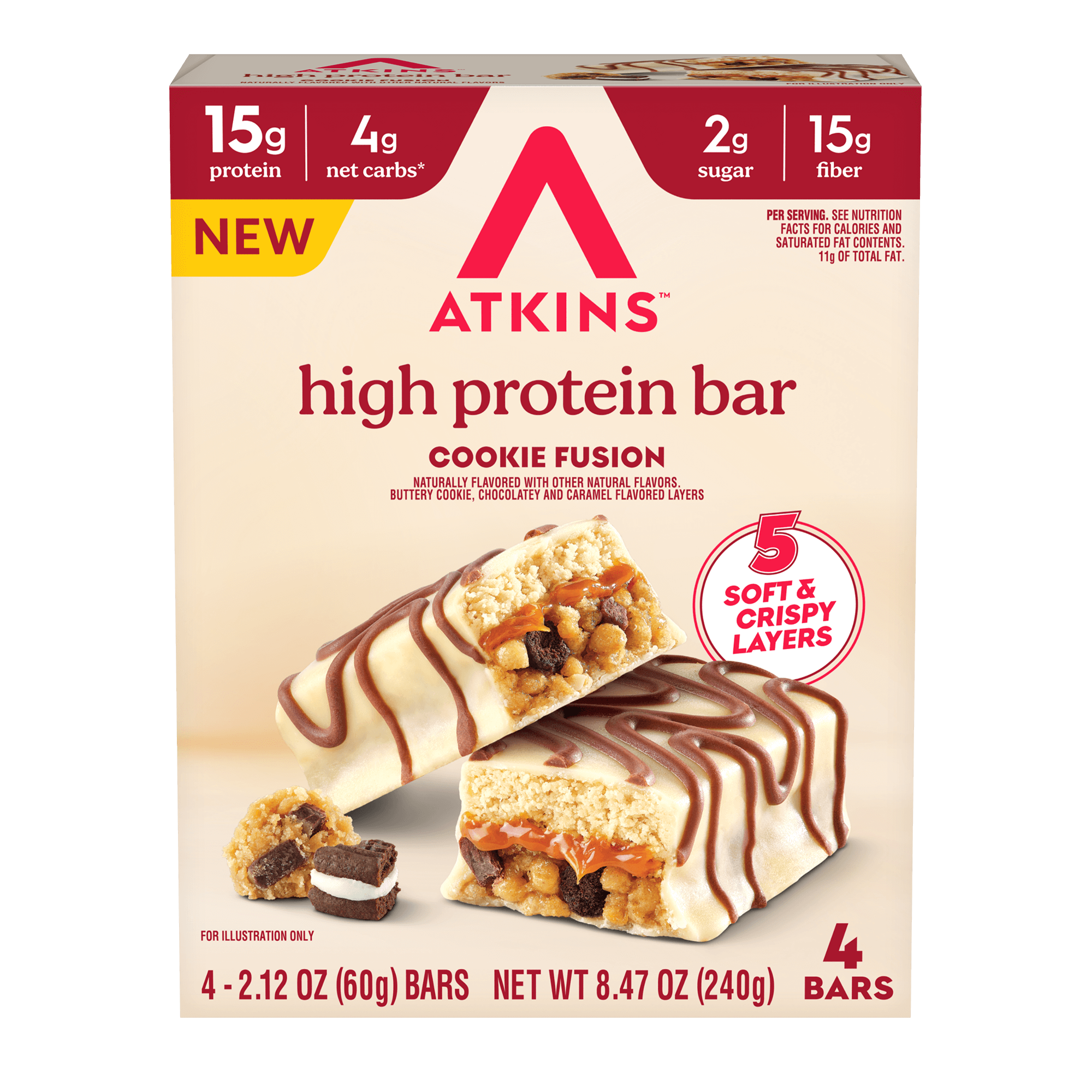 Cookie Fusion High Protein Layered Bar – Atkins Online Store