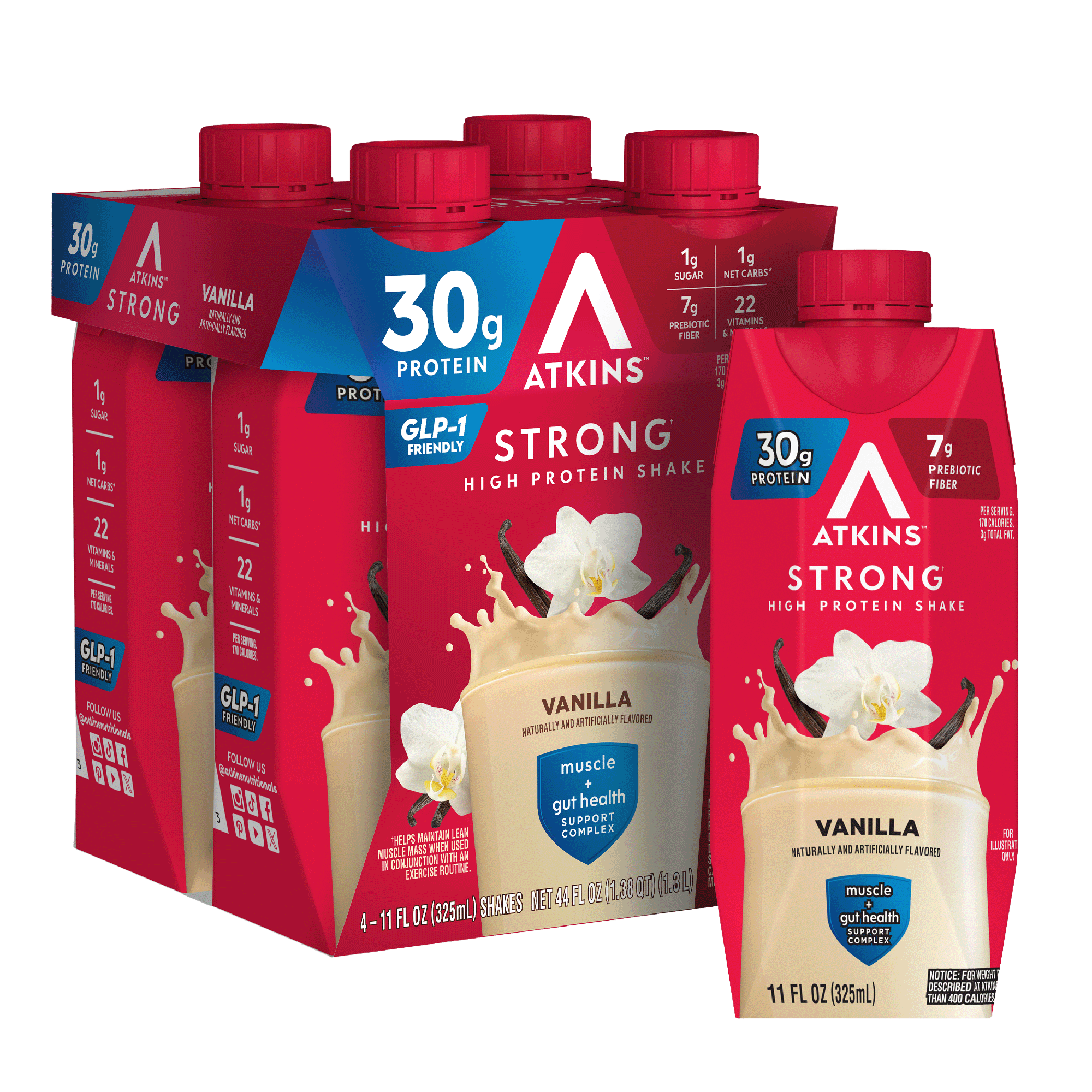 Vanilla 30g Strong Protein Shake – Atkins Online Store
