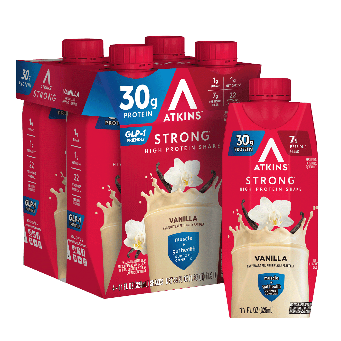 Vanilla 30g Strong Protein Shake – Atkins Online Store