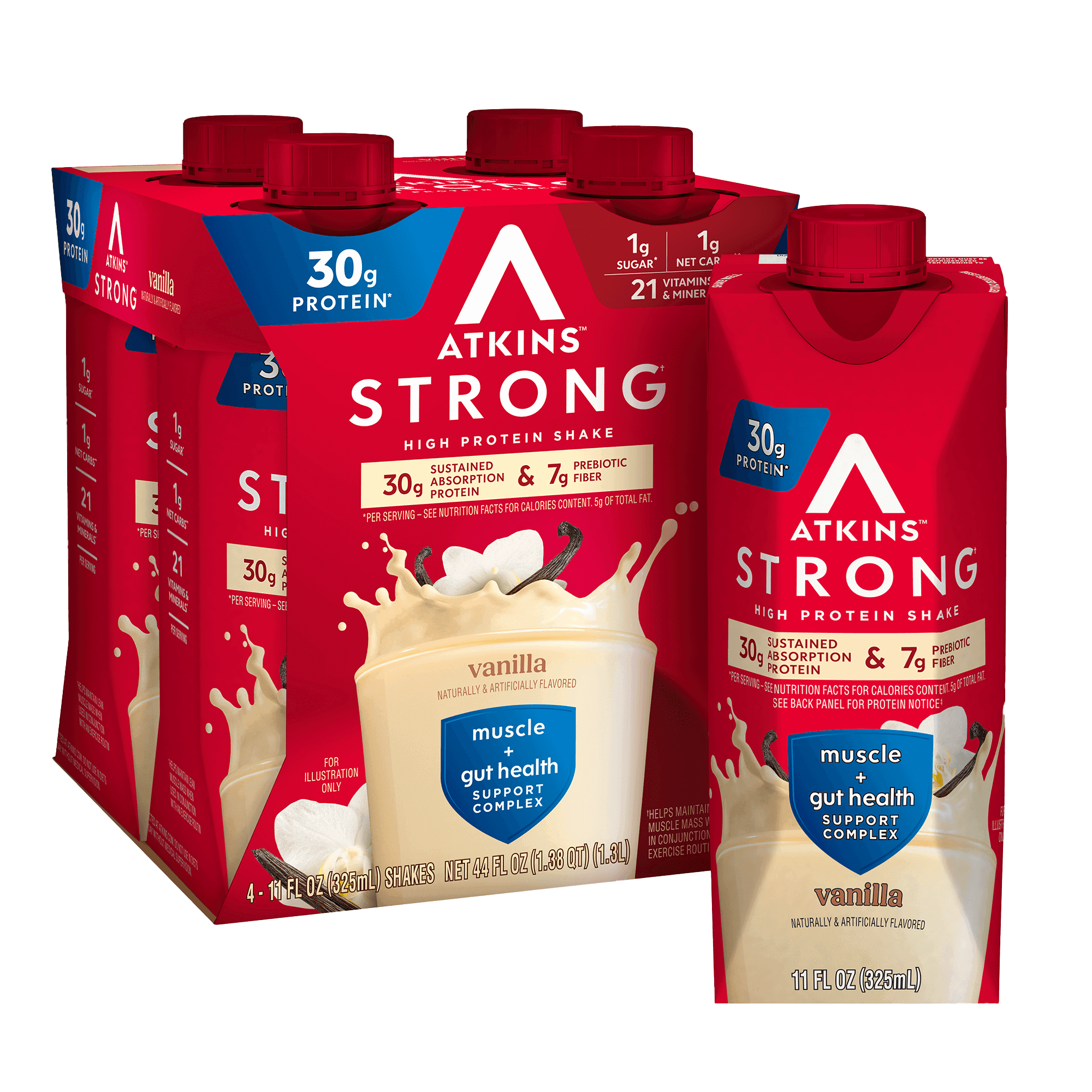Atkins Strong Vanilla 30g Protein Shake – Atkins Online Store