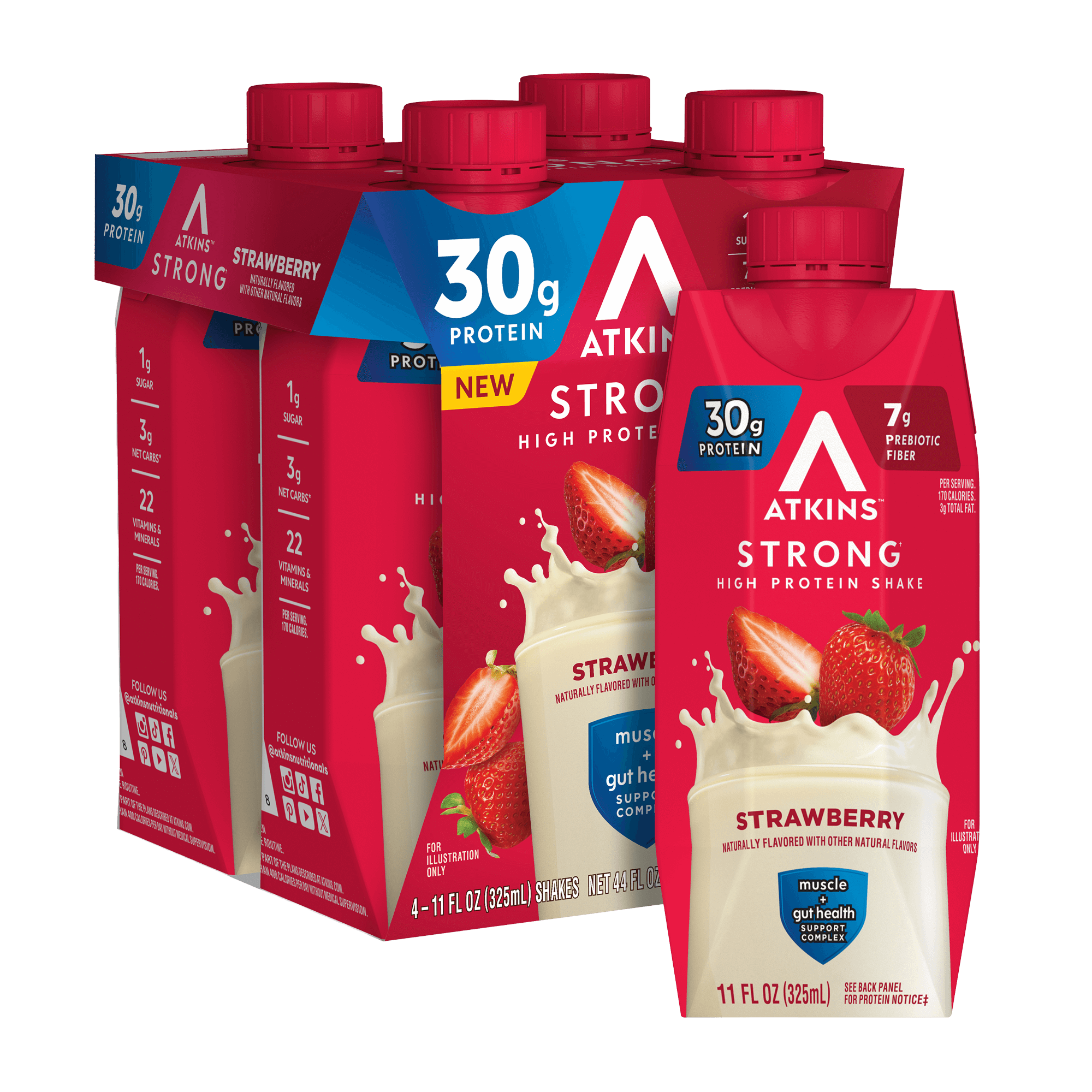 Atkins Strong Strawberry 30g Protein Shake – Atkins Online Store