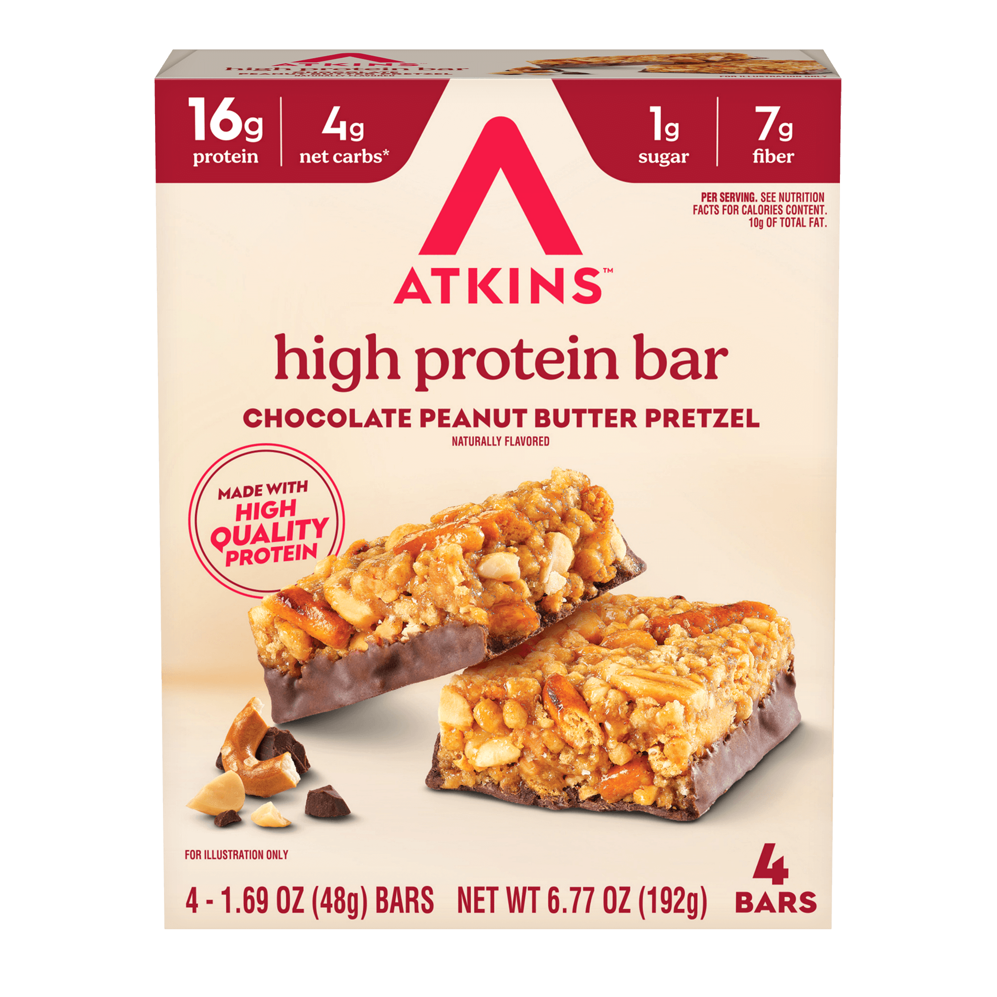 Chocolate Peanut Butter Pretzel High Protein Bar – Atkins Online Store