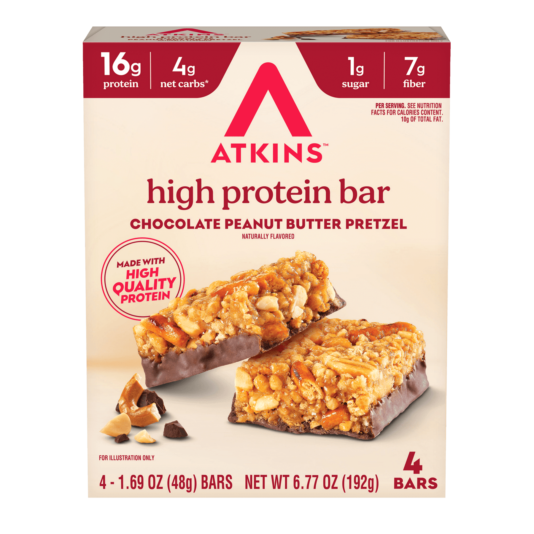 Chocolate Peanut Butter Pretzel High Protein Bars – Atkins Online Store